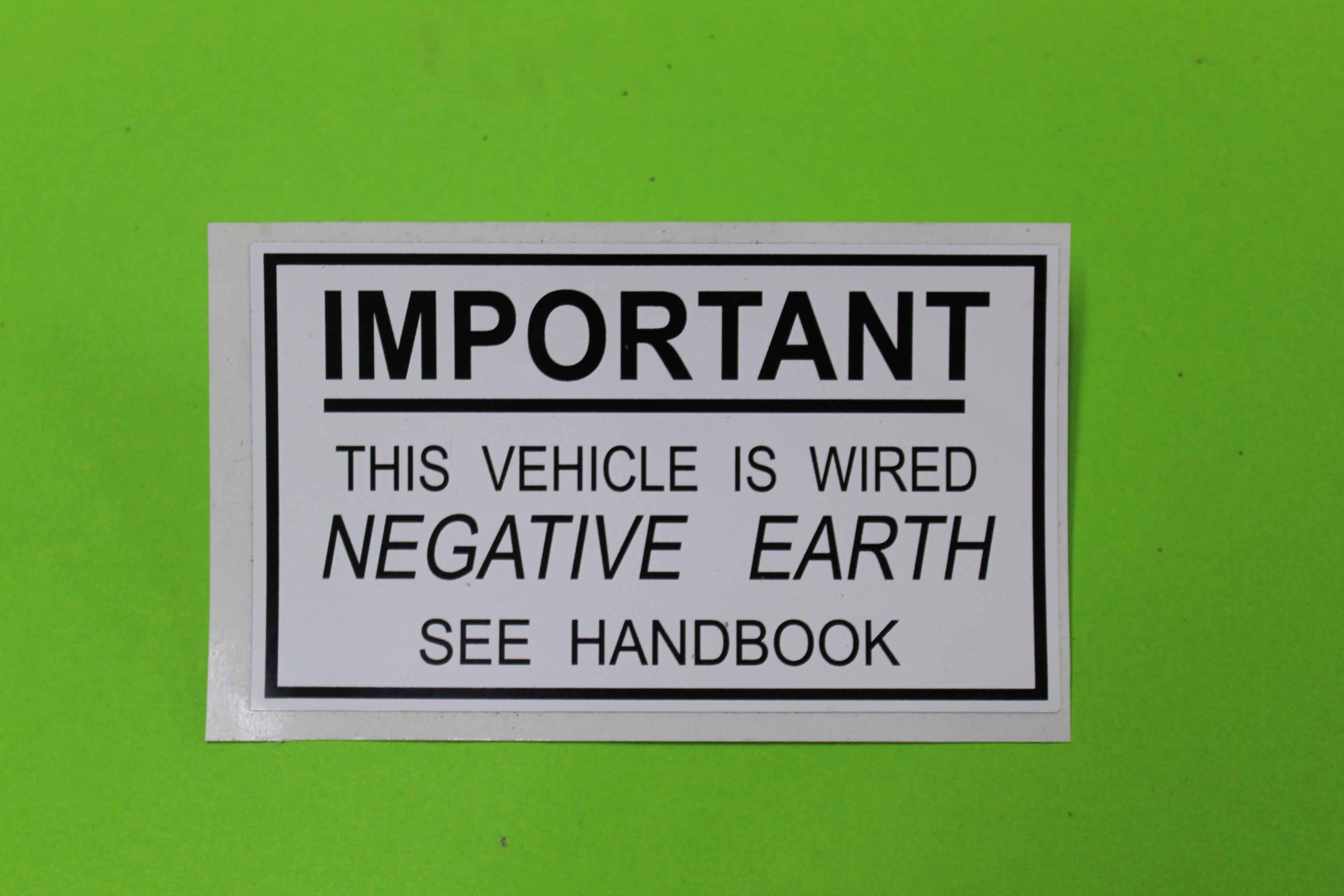Inner Wing Sticker Negative Earth